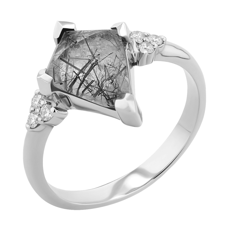 Einzigartiger Ring mit einem Rutilkristall Kettil | Eppi.de